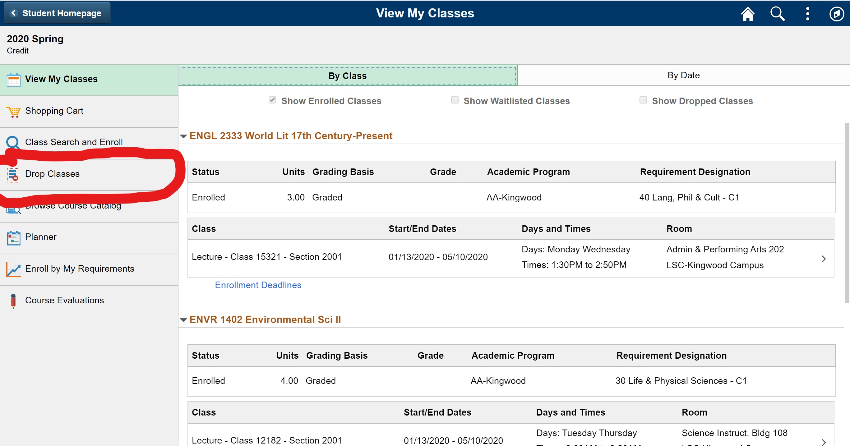 How to Drop Classes Online